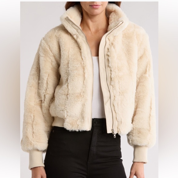 Jason Wu | Jackets & Coats | Nwt Jason Wu Large Cream Faux Fur Bomber ...